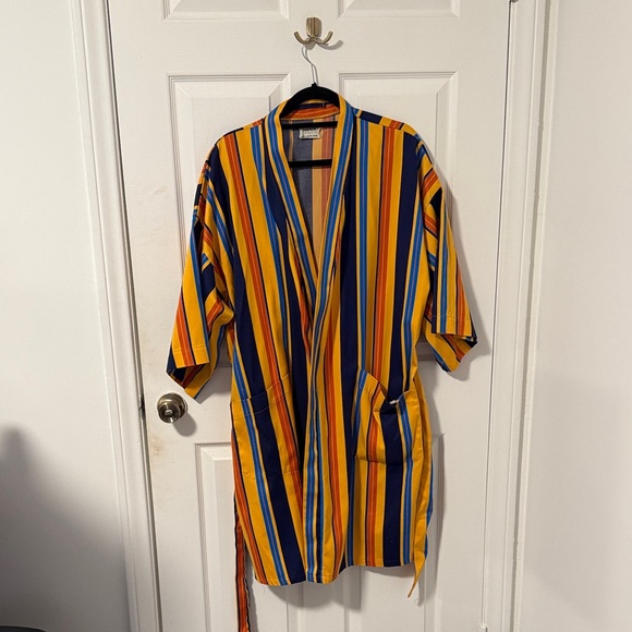 Other | Vintage 6s 70s Roytex Striped Lounge Robe Mid Century Modern ...